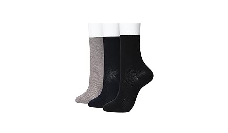 ATSUGI(アツギ)WORK-Fit 綿混リブソックス ロークルー丈 杢グレー・コン・黒 24.0-26.0 cm 3足組 レディース│お ...